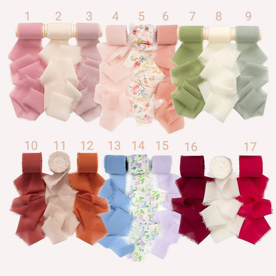 Modern Wedding Program With Chiffon Ribbon, Customizable, Made to Order ...