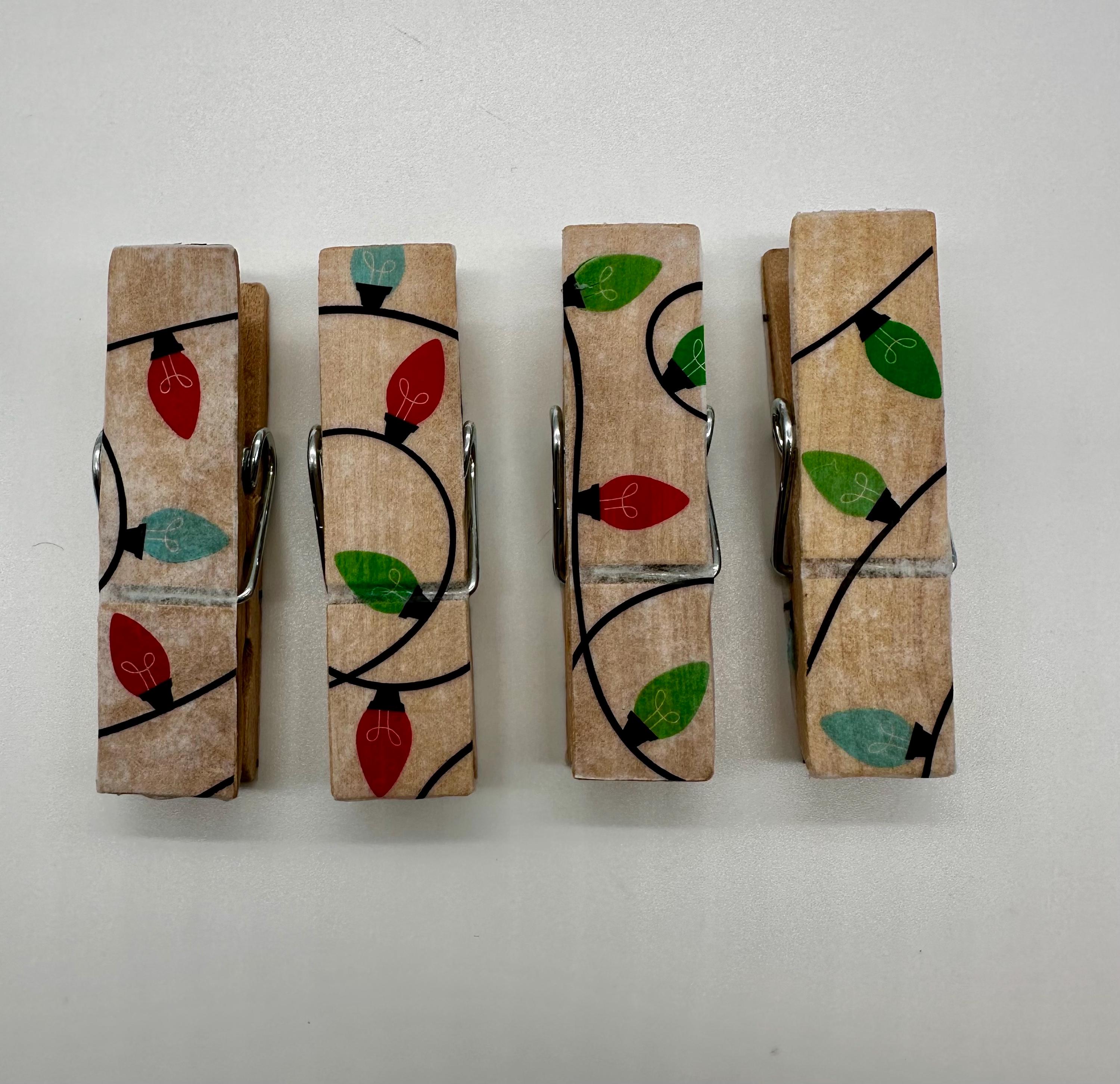 Handmade Decorative Chip Clips – Wooden Clothespin Set of 4 - Etsy