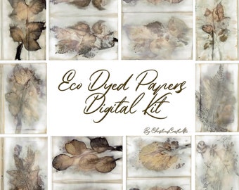 Digital Eco Prints Kit 10 Pages, Printables, Eco Dyed Paper ...