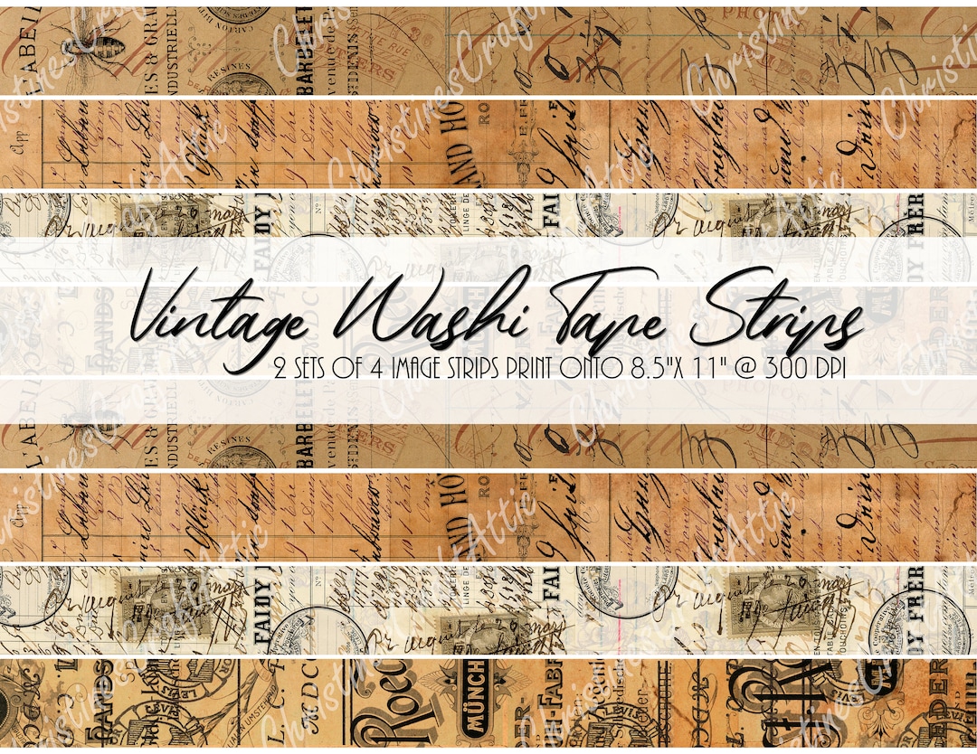 Vintage Washi Tape Printable, Junk Journal Ephemera, Printables ...