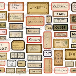 Random Labels - Digital Junk Journal Kit, Printables, Art Journal ...