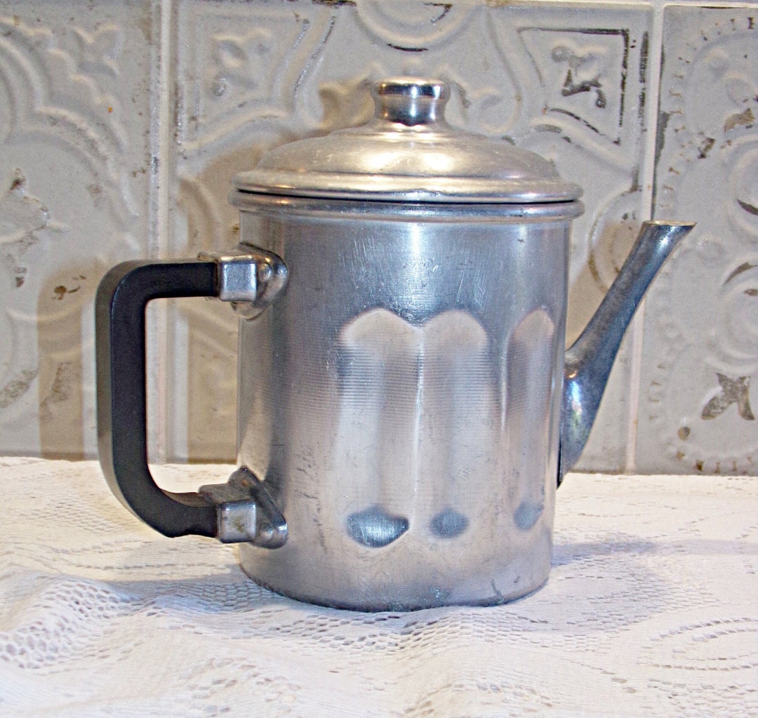 Vintage France Old Aluminum Coffee / Teapot Kafexpress French Antic ...