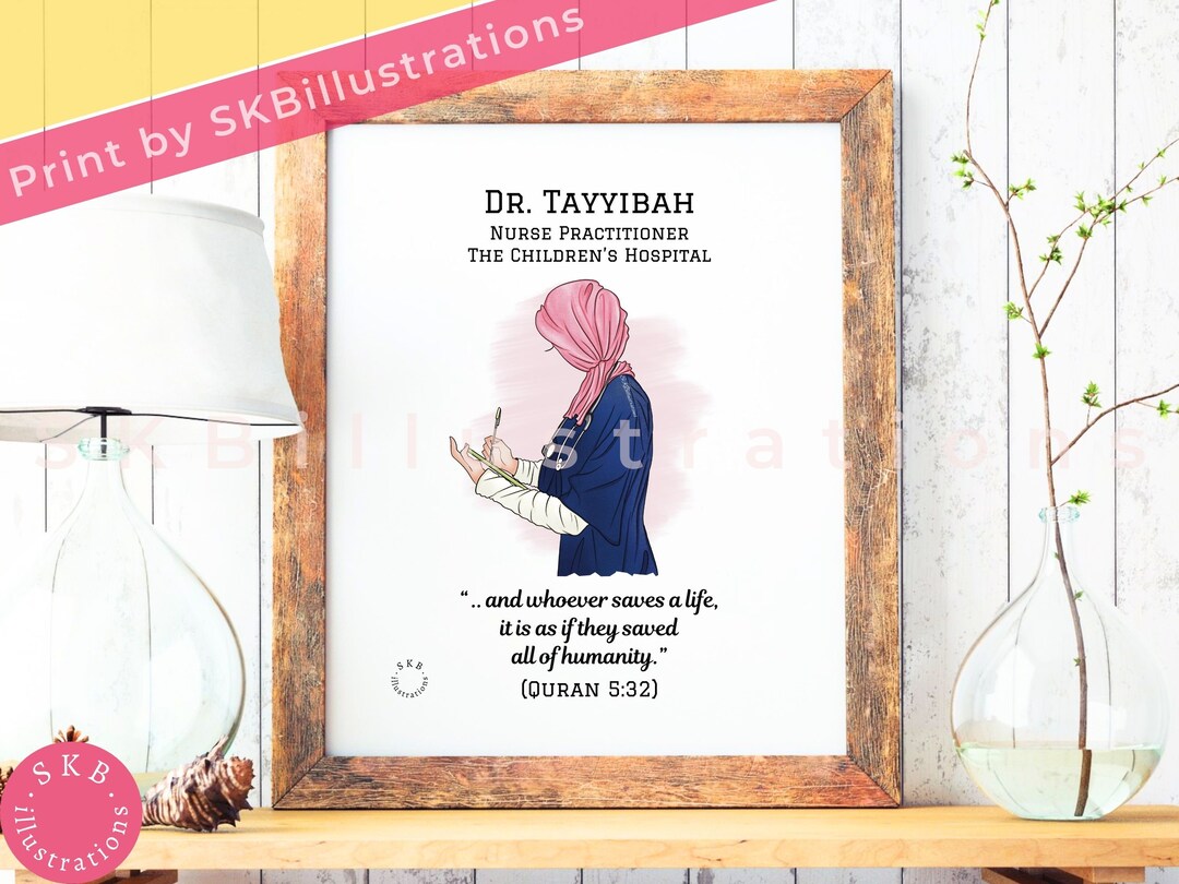 Muslim Doctor Art Muslimah Nurse Islamic Gift Hijabi Doctor Print ...
