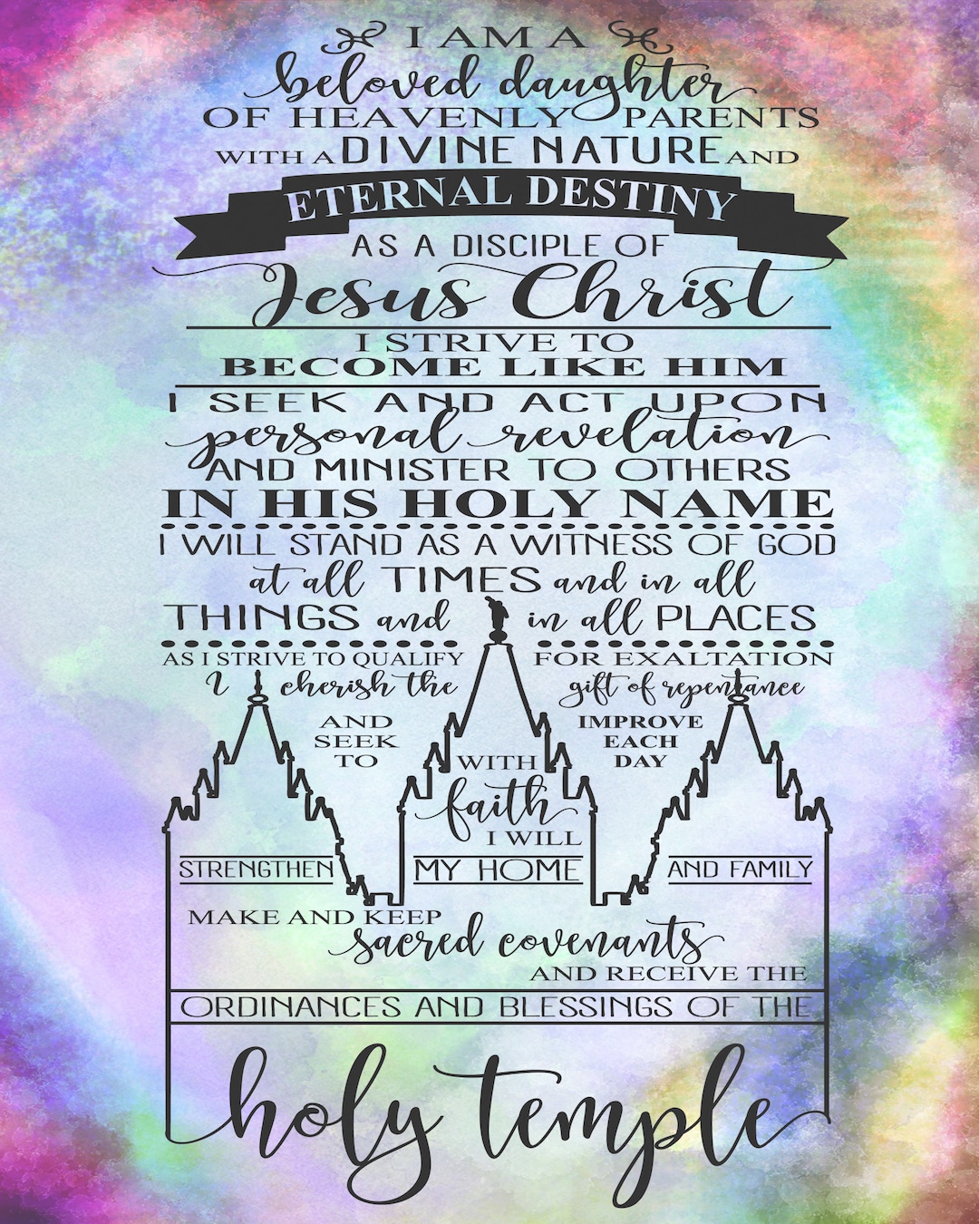 NEW Updated LDS YW Theme Instant Download Printable Posters Multiple ...