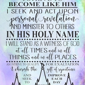 NEW Updated LDS YW Theme Instant Download Printable Posters Multiple ...