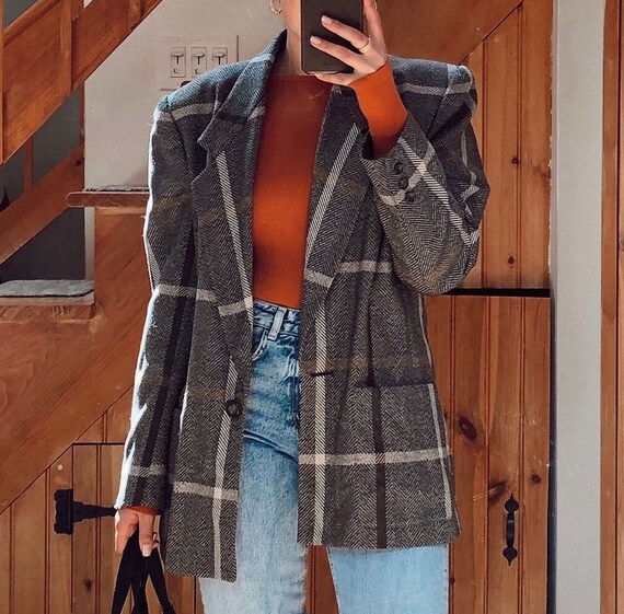 Vintage blazer with rust red interior lining - Gem