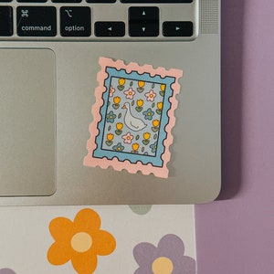 Cottagecore Goose Postage Stamp Inpsired Matte Sticker Peel off Easy ...