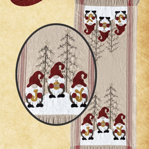 Twister Gnomes Pattern Quilted Table Runner by Around the - Etsy