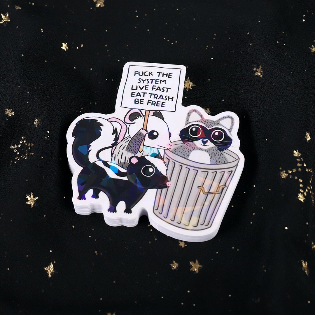 Protest Animal Sticker: Skunk, Possum, Raccoon - Anti-system Decal - Etsy
