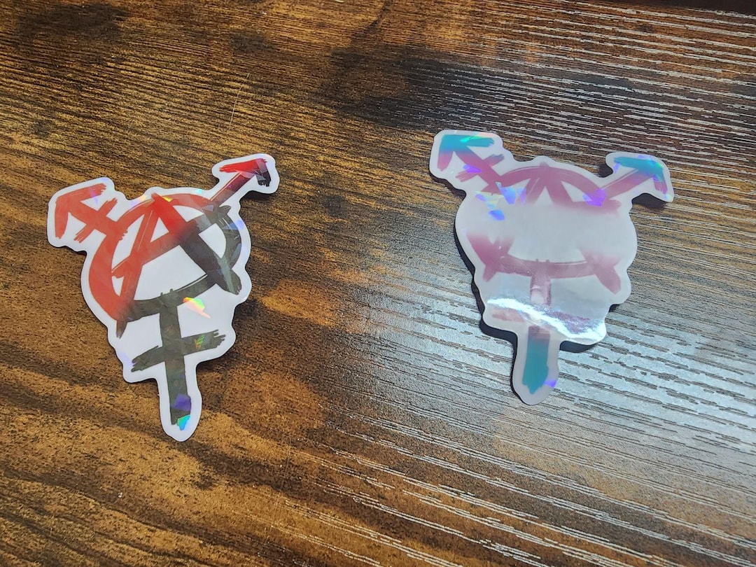 Trans Anarchy Gender Anarchist Symbol Queer Socialist Leftist 3 in ...