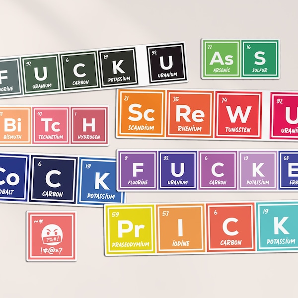 Chemical Elements Vinyl Decals - Etsy