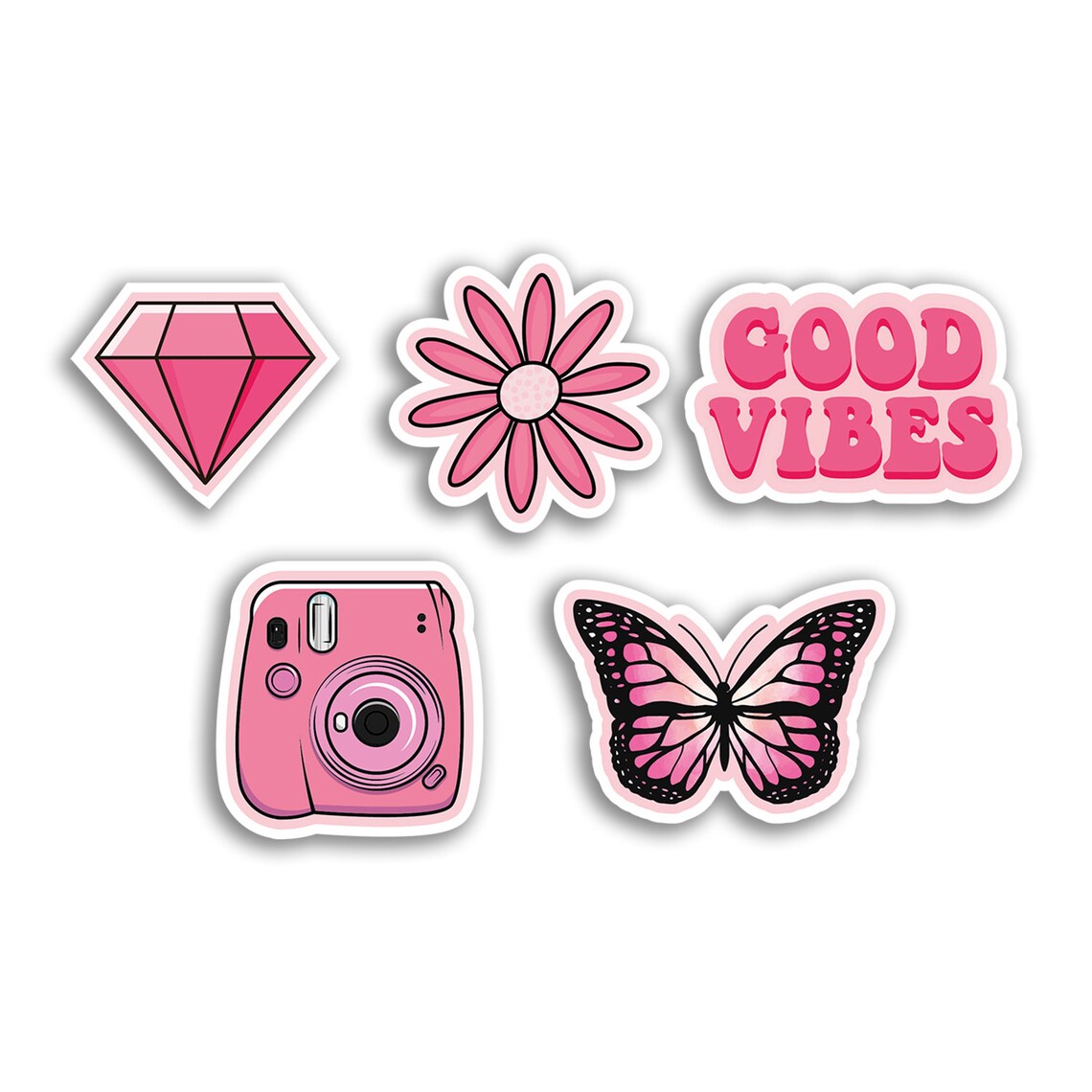 A5 Sticker Sheet Girly Colour Theme Stickers - Pink Purple Yellow Red ...