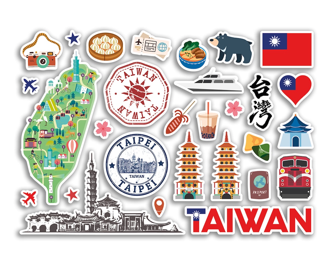 A5 Sticker Sheet Taiwan Landmarks Vinyl Stickers - Taipei Country Asia ...