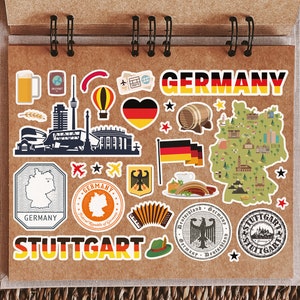 A5 Sticker Sheet Stuttgart Landmarks Vinyl Stickers - Germany German ...