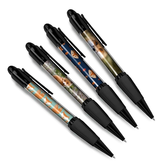 Set of 4 Fox Black Ballpoint Pens Foxes Vixen Wild Animals - Etsy UK