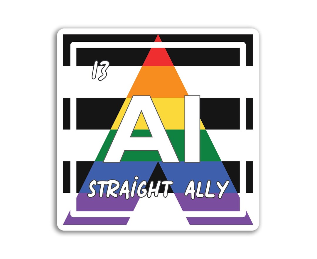 2 X 10cm Straight Ally Chemical Element Vinyl Stickers - Pride LGBTQ ...
