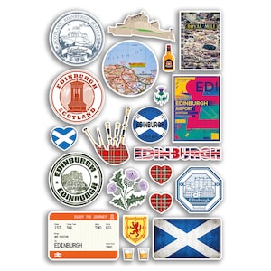 A4 Sticker Sheet Edinburgh Landmarks Vinyl Stickers - Scotland City ...