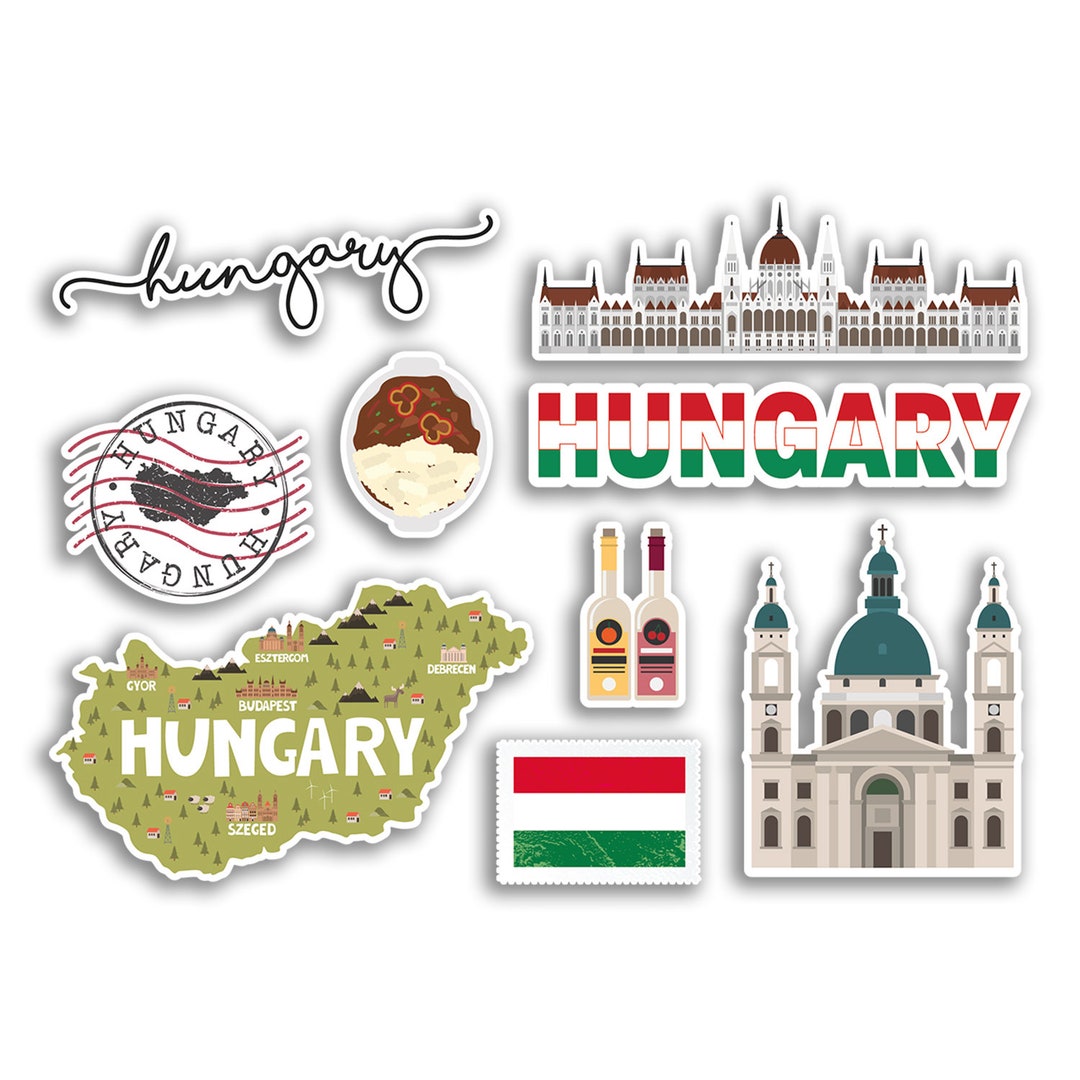 A5 Sticker Sheet Hungary Landmarks Vinyl Stickers - Hungarian Country ...