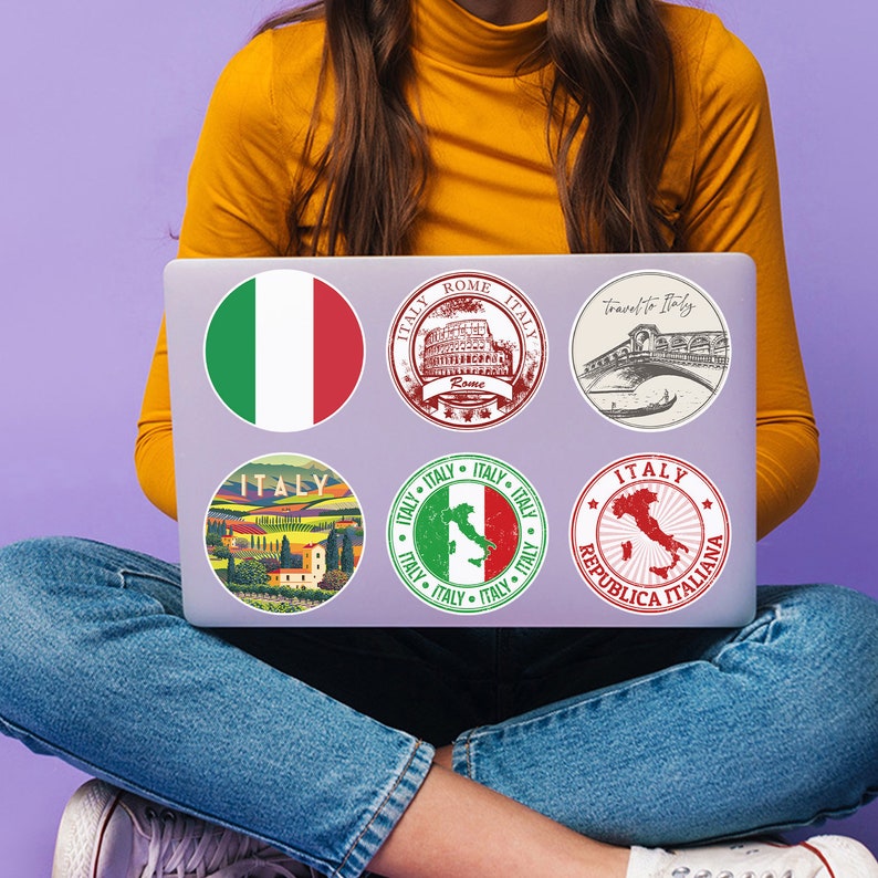 6 X 10cm Italy Vinyl Stickers - Italian Rome Country City Travel Map ...