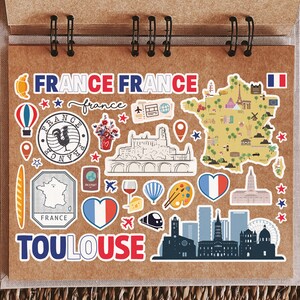 A5 Sticker Sheet Toulouse Landmarks Vinyl Stickers - France French ...