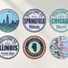 6 X 10cm Illinois Vinyl Stickers Chicago US USA State America Travel ...