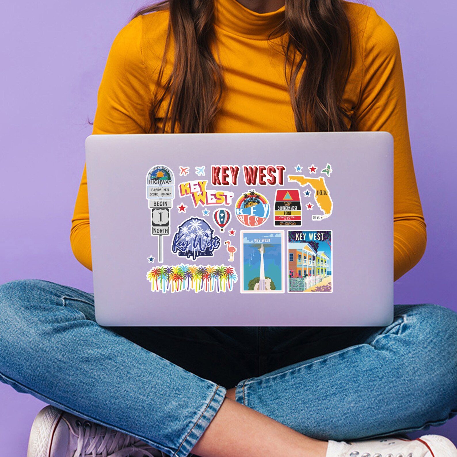 A5 Sticker Sheet Key West Landmarks Vinyl Stickers - Florida US America ...