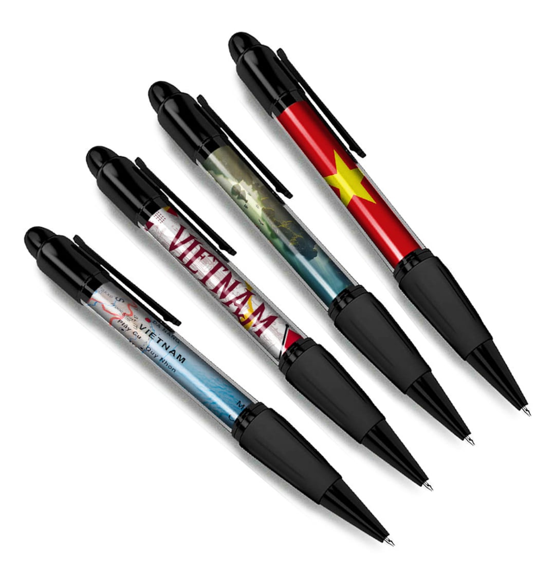 Set of 4 Vietnam Black Ballpoint Pens Vietnamese Flag City Map Country ...