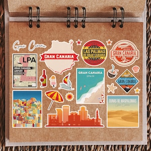 A5 Sticker Sheet Gran Canaria Landmarks Vinyl Stickers Spain Beach ...
