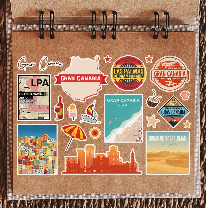 A5 Sticker Sheet Gran Canaria Landmarks Vinyl Stickers - Spain Beach ...