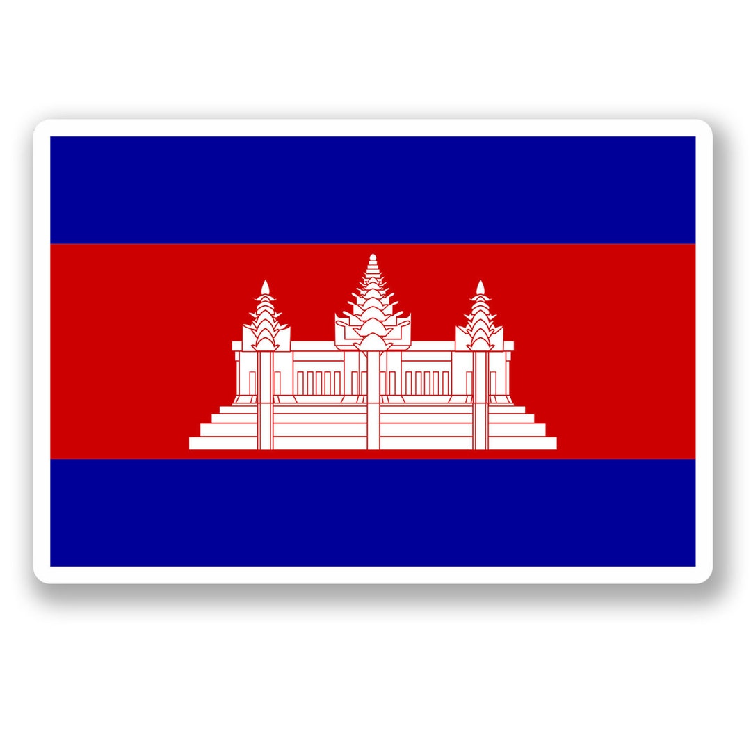 2 X 10cm Cambodia Flag Vinyl Stickers - Asia Cambodian Travel Adventure ...