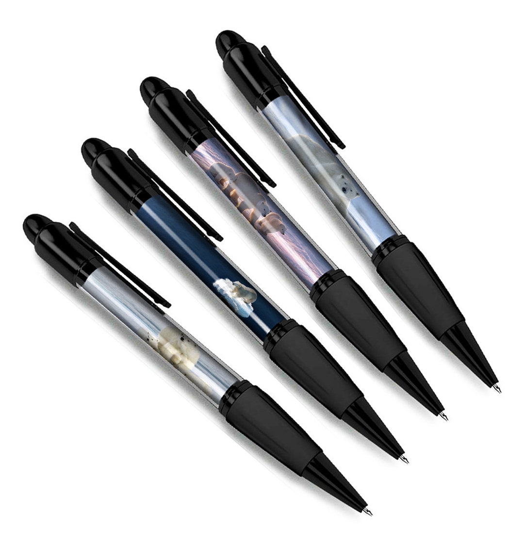 Set of 4 Polar Bear Black Ballpoint Pens Winter Animal Nature Wildlife ...