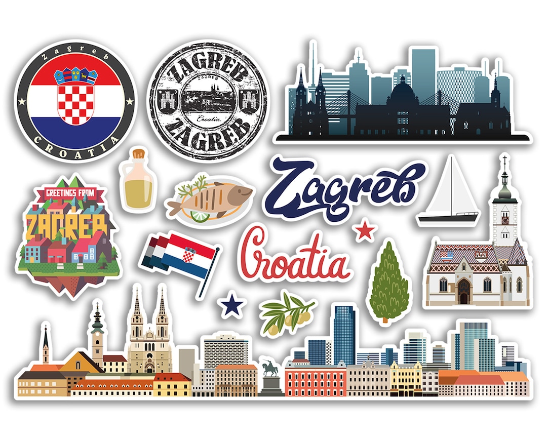 A5 Sticker Sheet Zagreb Landmarks Vinyl Stickers Croatia - Etsy