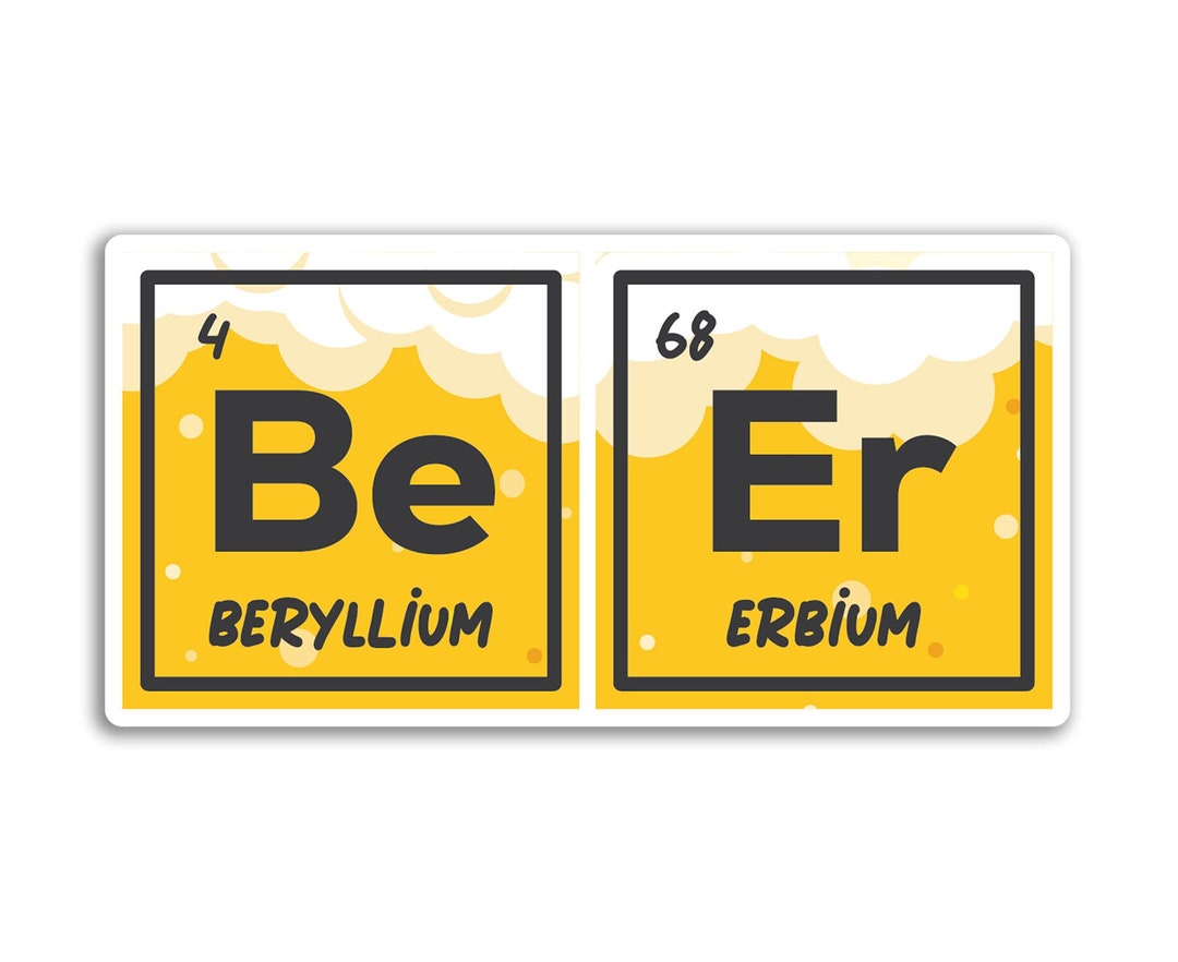 2 X 10cm Beer Chemical Element Vinyl Stickers Alcohol Dad Father's Day ...