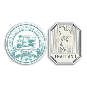2 X 10cm Bangkok Vinyl Stickers - Thailand Landmarks Map Flag Holiday ...