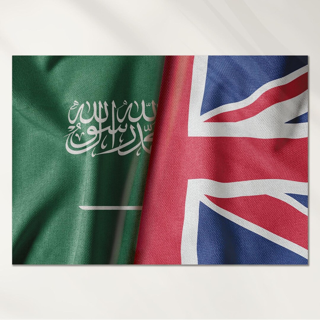 1 X Saudi Arabia Union Jack Flag Poster Arabian Mixed Country United ...