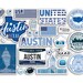 A5 Sticker Sheet Austin Landmarks Vinyl Stickers - Blue Texas America ...