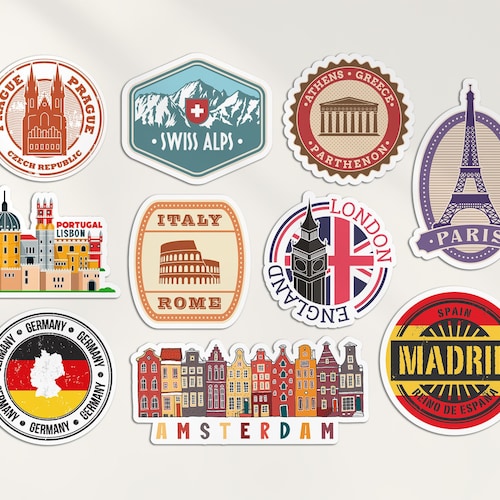 A5 Sticker Sheet Italy Landmarks Vinyl Stickers Italian Rome - Etsy
