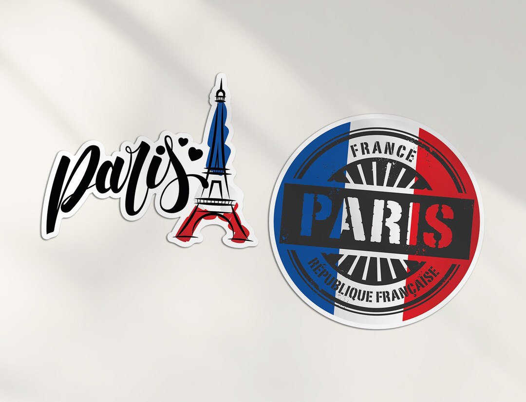 2 X 10cm Paris Vinyl Stickers - French France Country Map Flag Holiday ...