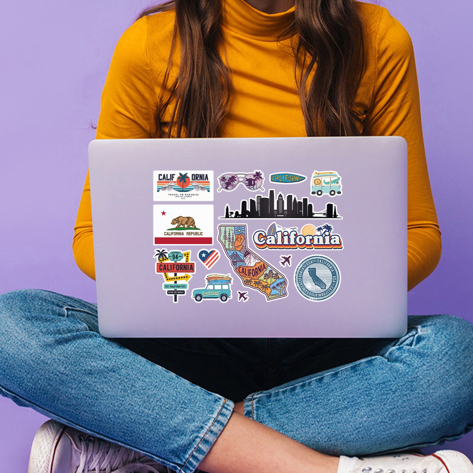 A5 Sticker Sheet California Landmarks Vinyl Stickers USA - Etsy UK