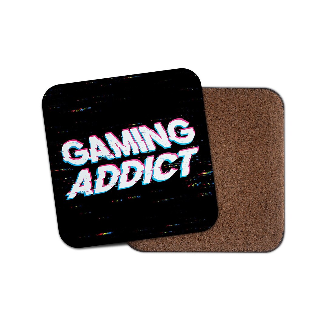 Square Single Coaster - Gaming Addict Gamer Game Pixel Glitch Men Boys ...