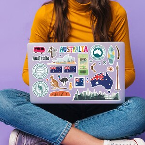 A4 Sticker Sheet Australia Landmarks Vinyl Stickers Sydney City Map ...