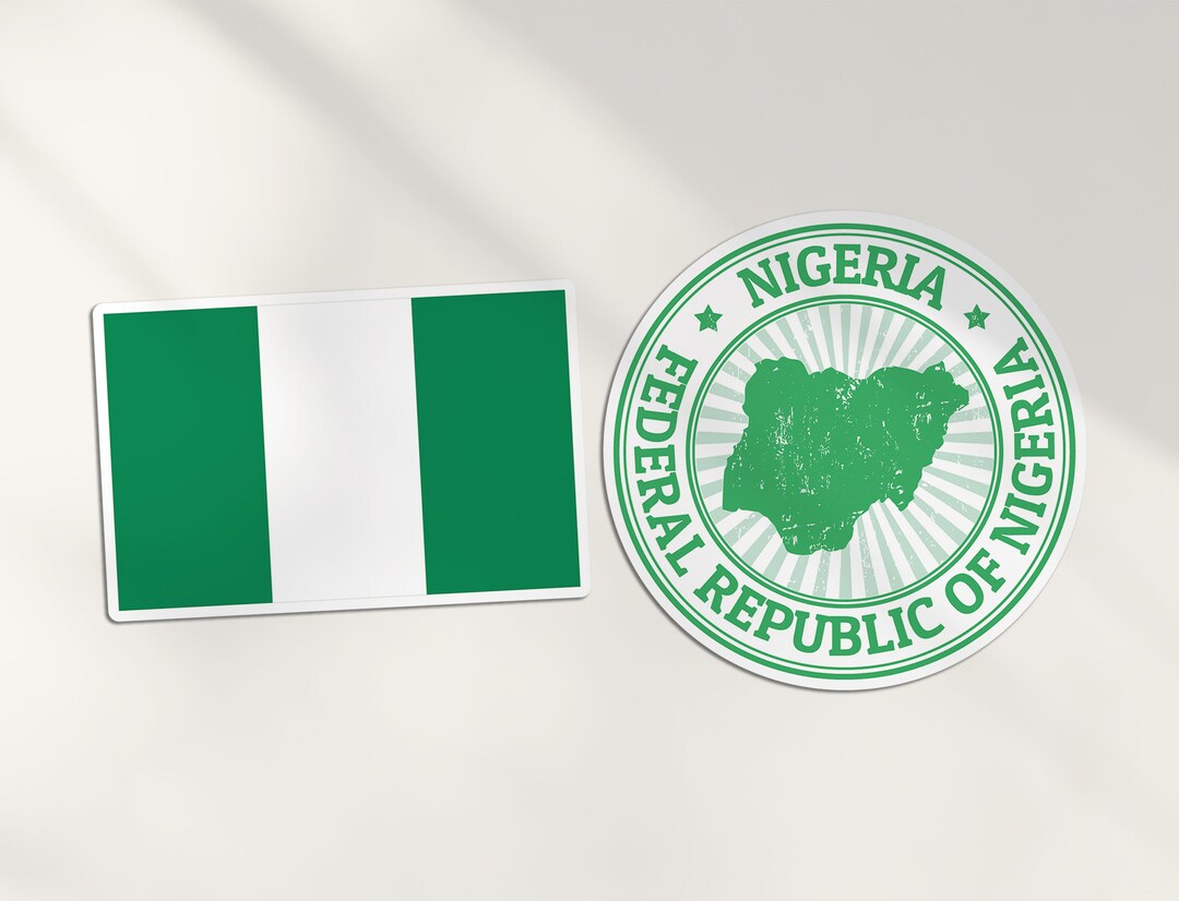 2 X 10cm Nigeria Vinyl Stickers - Nigerian African Country Map Flag ...