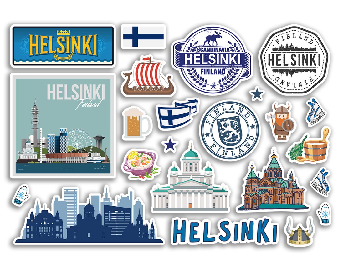 A5 Sticker Sheet Helsinki Landmarks Vinyl Stickers - Finland Beach ...