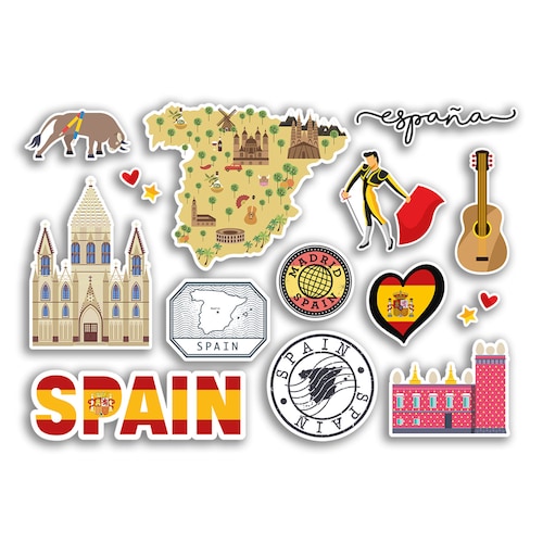 A5 Sticker Sheet Barcelona Landmarks Vinyl Stickers Spain - Etsy