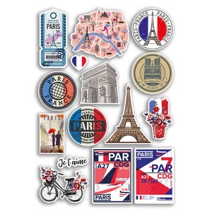 A4 Sticker Sheet Paris Landmarks Vinyl Stickers France City Eiffel ...