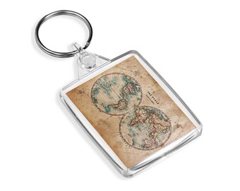 World Map Key Ring - Etsy UK