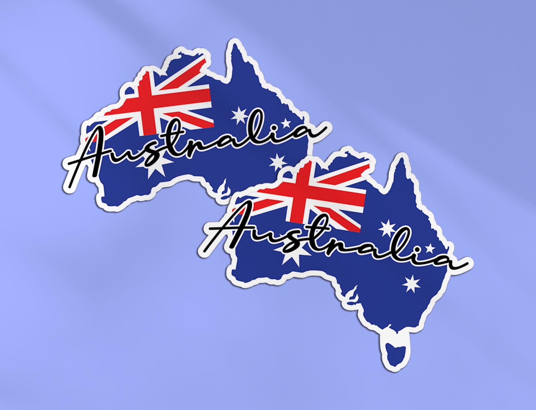 2 X 10cm Australia Flag Vinyl Stickers - Australian Map Travel World ...