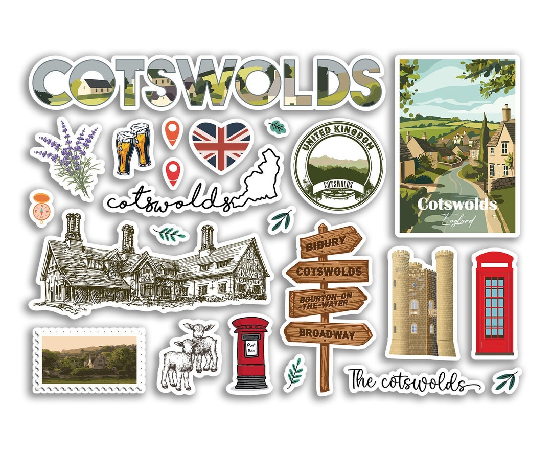 A5 Sticker Sheet the Cotswolds Vinyl Stickers - National Park Stamp ...