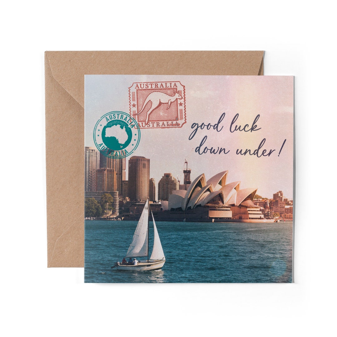 1 X Australia Greeting Card - Australian Good Luck Down Under ...