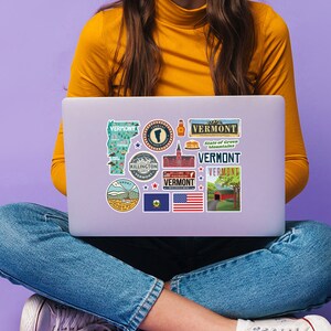 A5 Sticker Sheet Vermont Landmarks Vinyl Stickers - USA America States ...